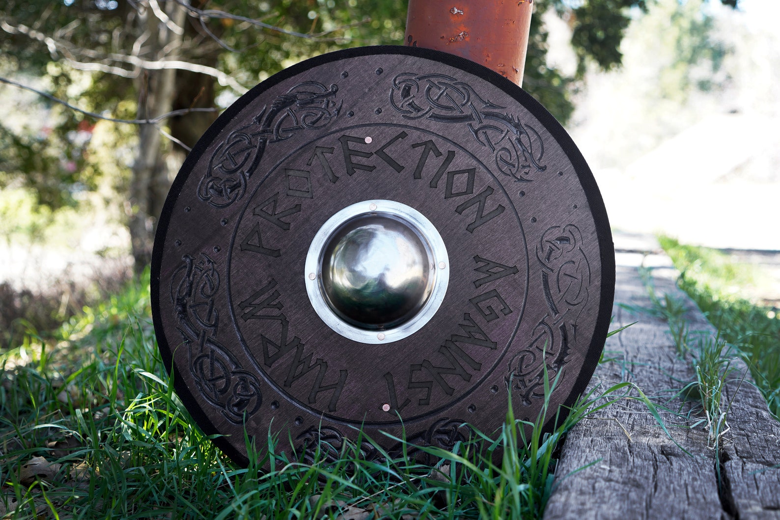 Stained Embossed Design Toy Viking Shield With Steel Boss - Etsy