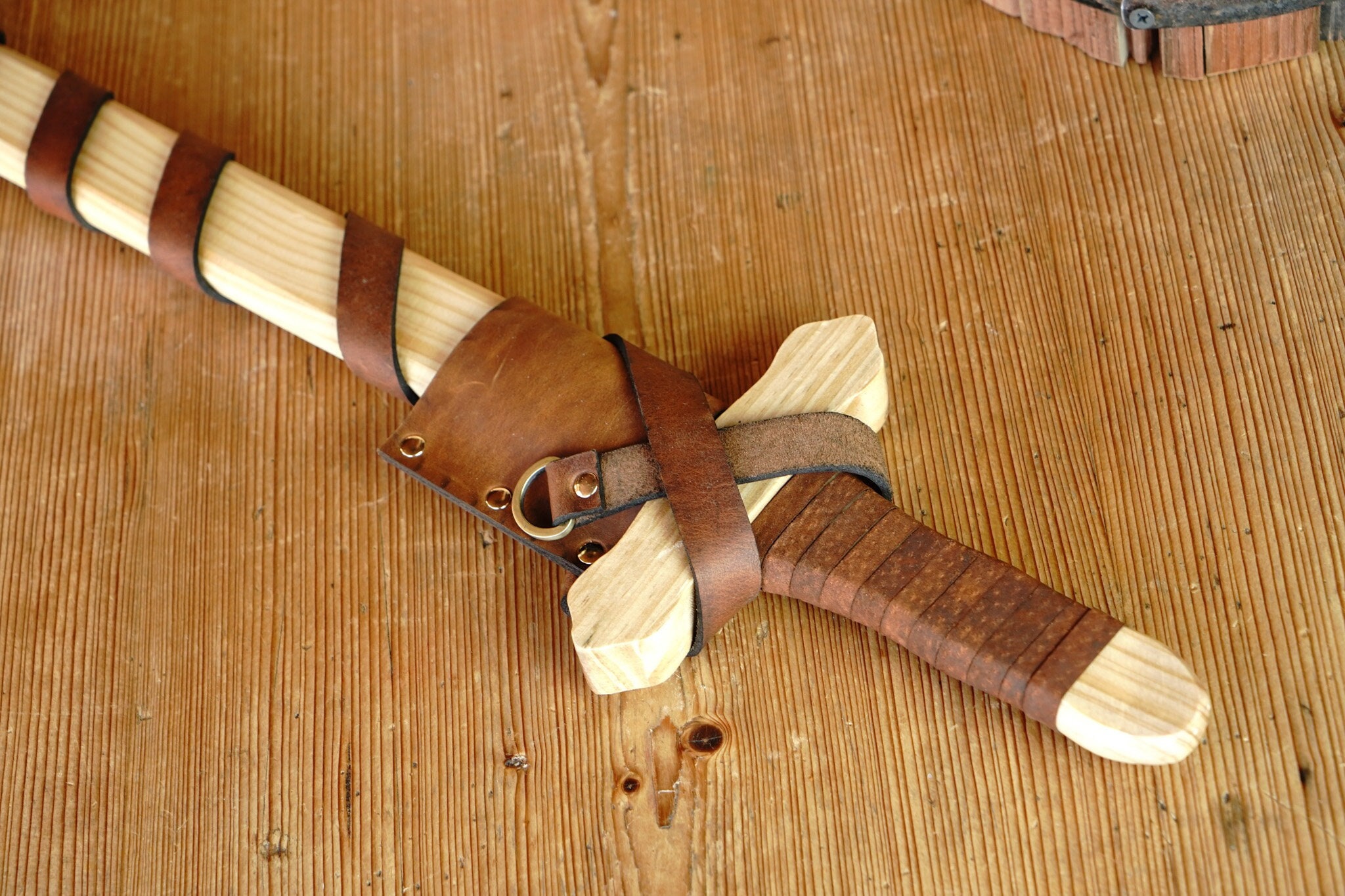 Sturdy Pinewood Sword With Handle Wrap and Belt/sheath - Etsy