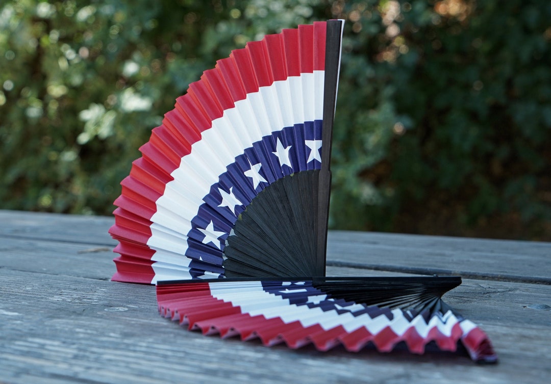 Red, White, and Blue Accordion Paper Fan - Etsy