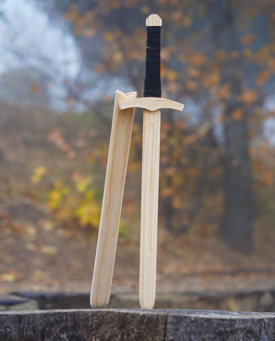 Wooden Toy Sword With Sheath No Finish Color or Stain Your - Etsy