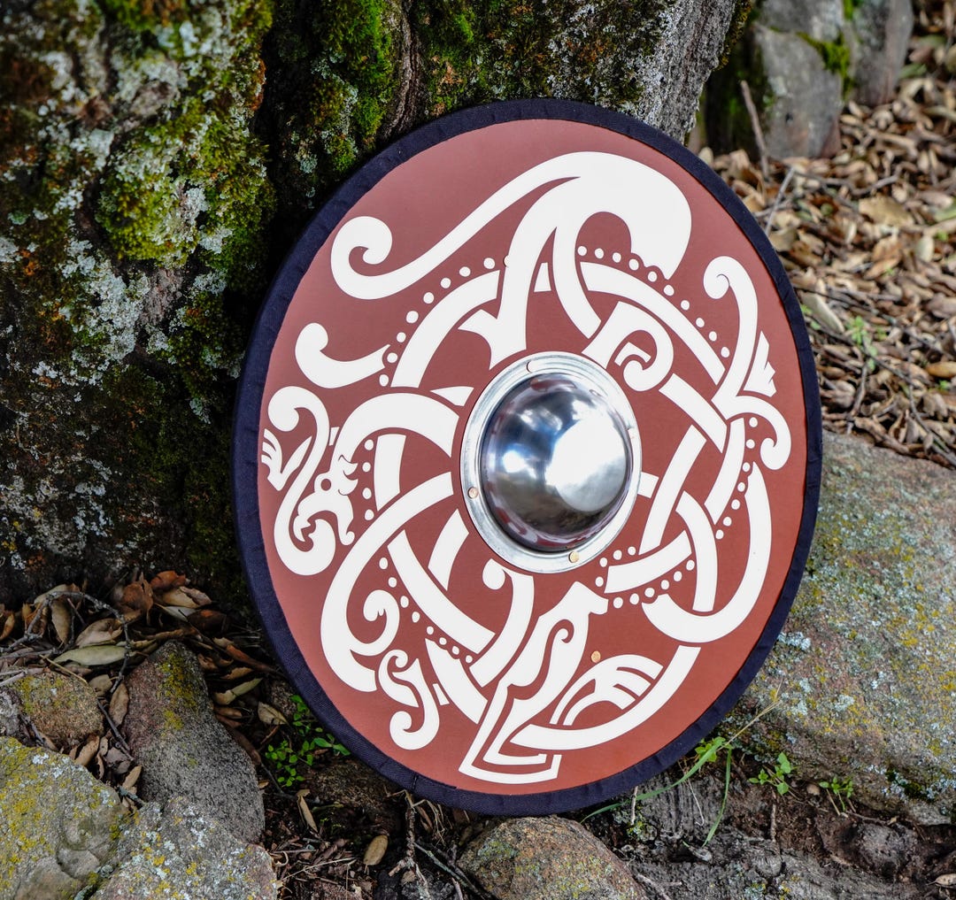 Wooden Toy Viking Shield With Real Steel Boss and Norse Knotwork Design ...