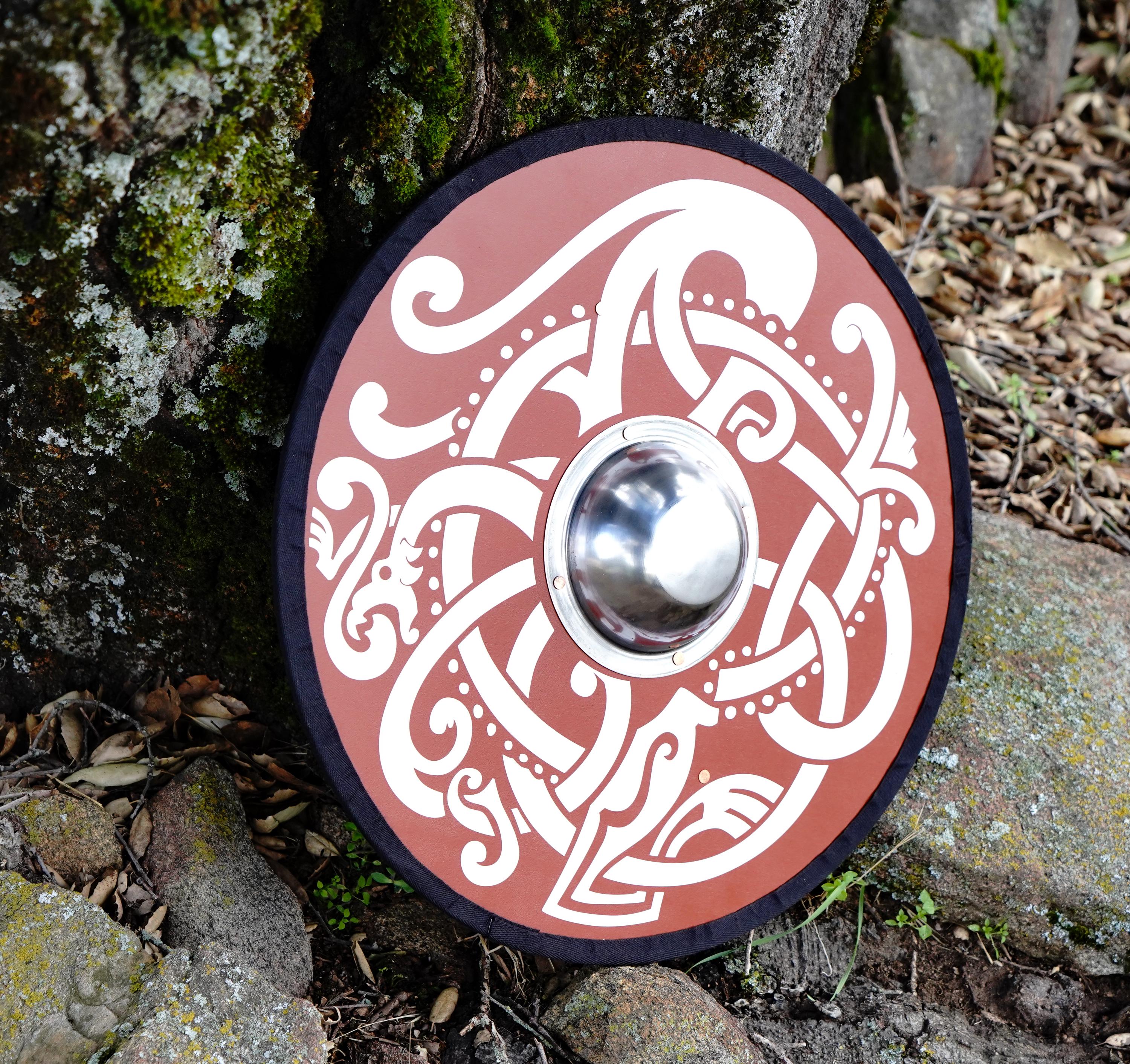 Wooden Toy Viking Shield With Real Steel Boss and Norse Knotwork Design ...
