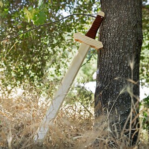Sturdy Wooden Sword With Leather Wrapped Handle - Etsy