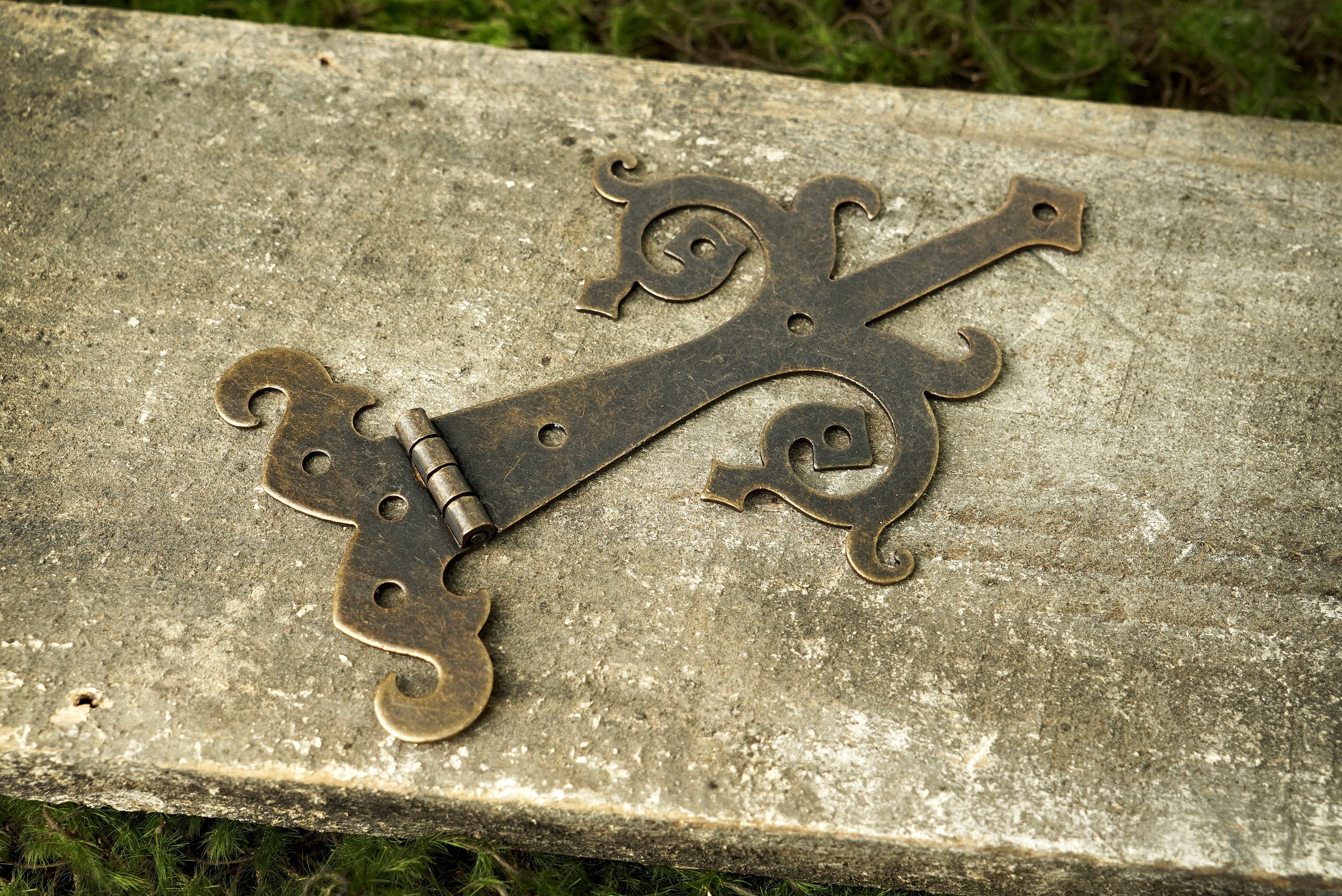 6" Medieval Bronze Finish Strap Hinges for Cabinets, Chests, and More ...