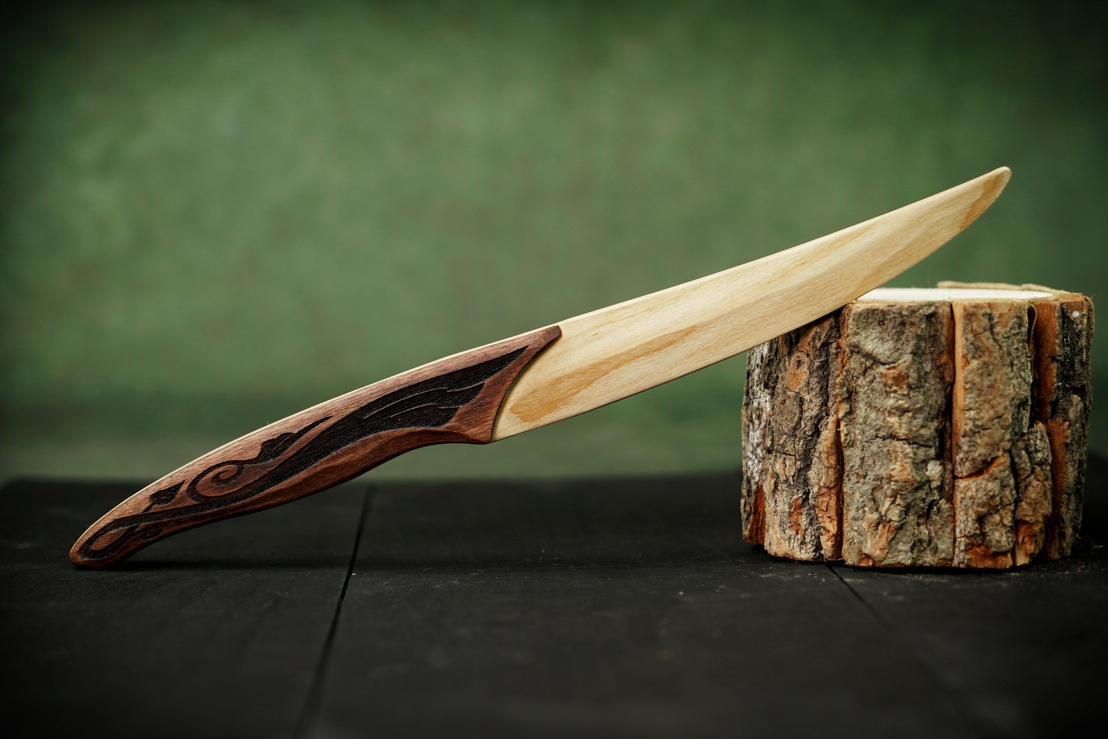 Elven Style Wooden Dagger With Walnut Handle and Felt Sheath - Etsy