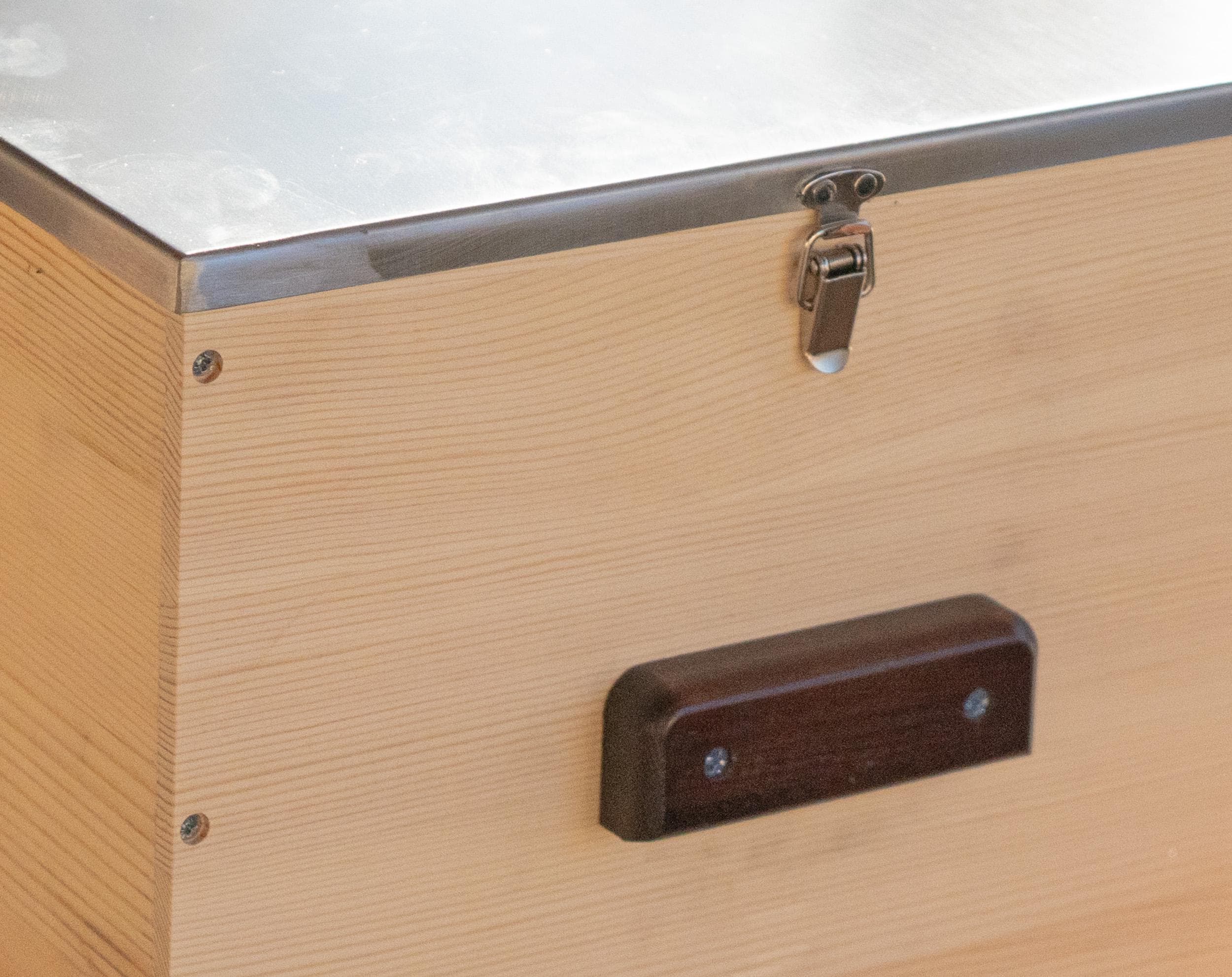 Heavy Duty Wood Storage Bankers Box With Latching Stainless Steel Lid ...