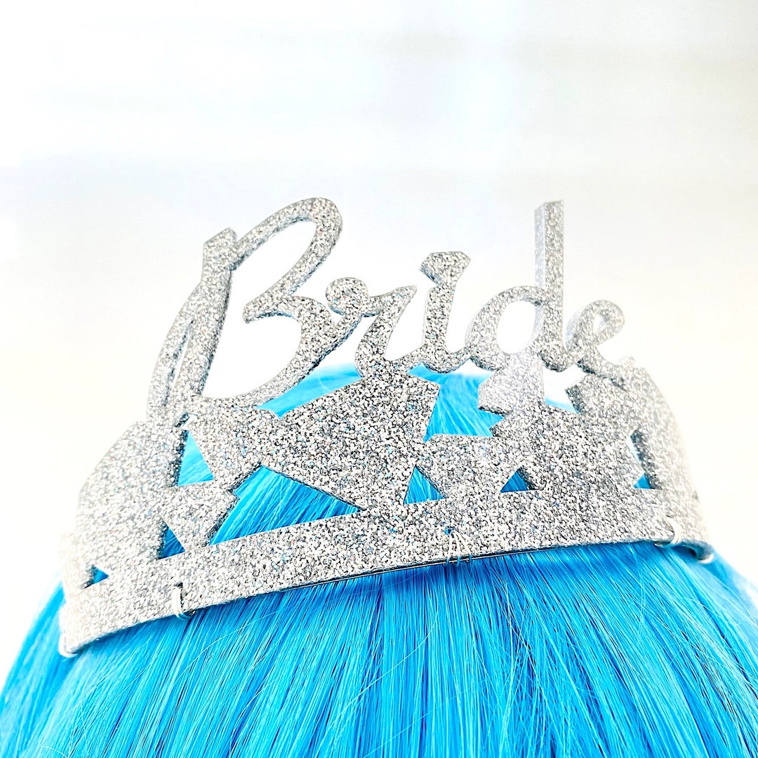Bride Tiara, Acrylic Bachelorette Party Headband, Color Choice - Etsy
