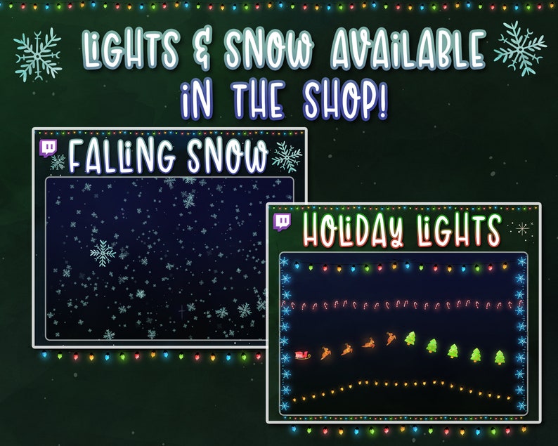 Green Animated String Lights Twitch Streamer Overlays - Etsy