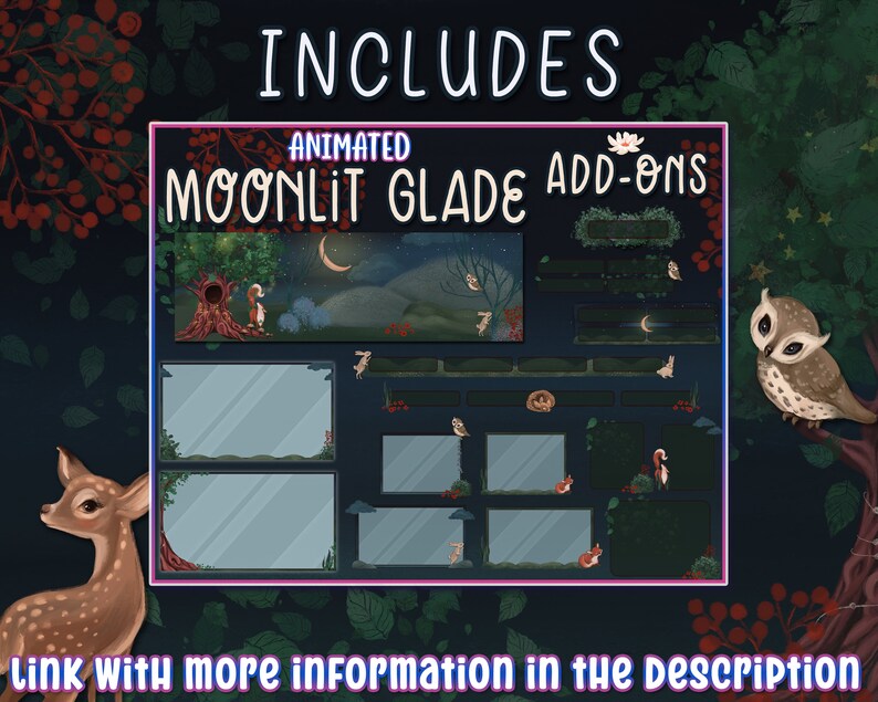 ENTIRE ANIMATED Moonlit Glade Theme Set Streamer Twitch - Etsy
