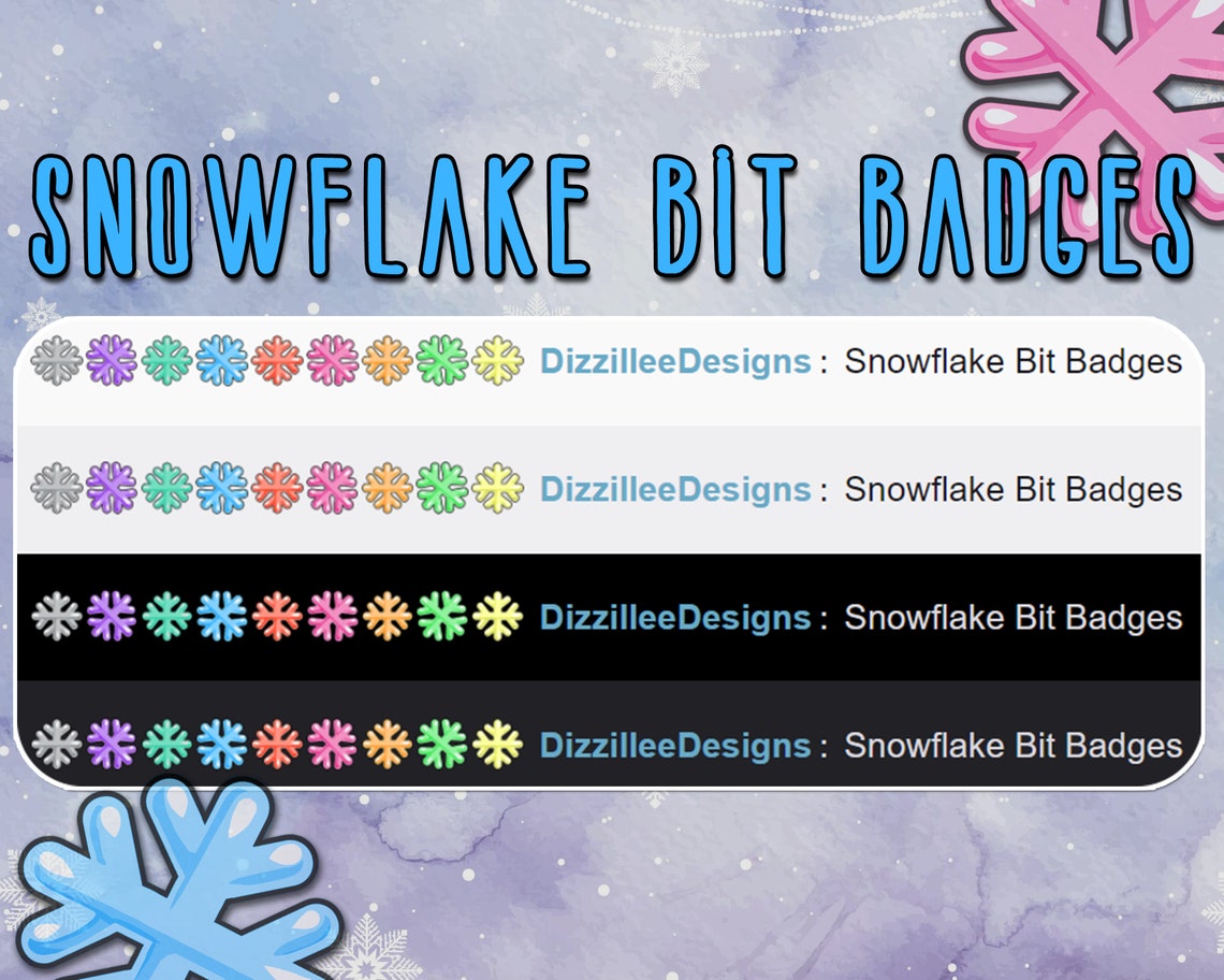 Snowflake Twitch Badges Twitch Bit Badges Twitch Cheer - Etsy