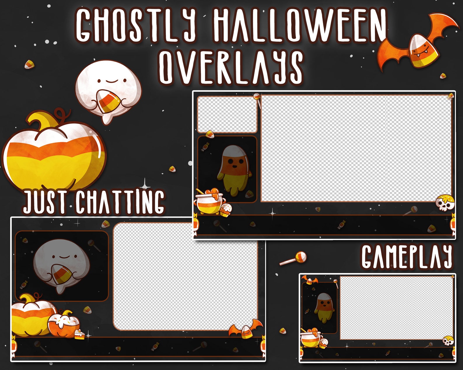 Halloween Ghost Overlays Twitch Streamer Overlays & Scenes - Etsy