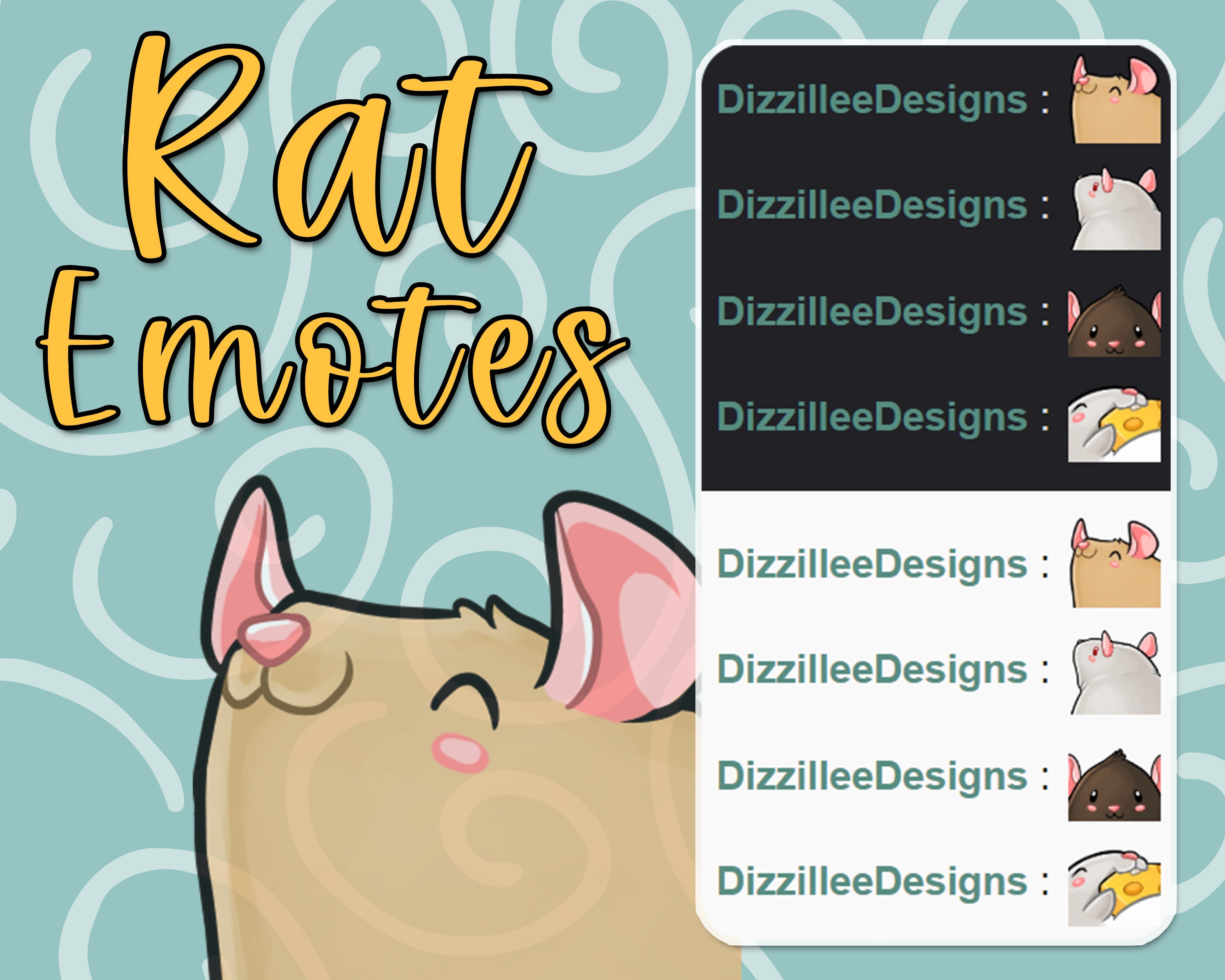 Rat Twitch Emotes Channel Points RATS Mice Mouse - Etsy Australia