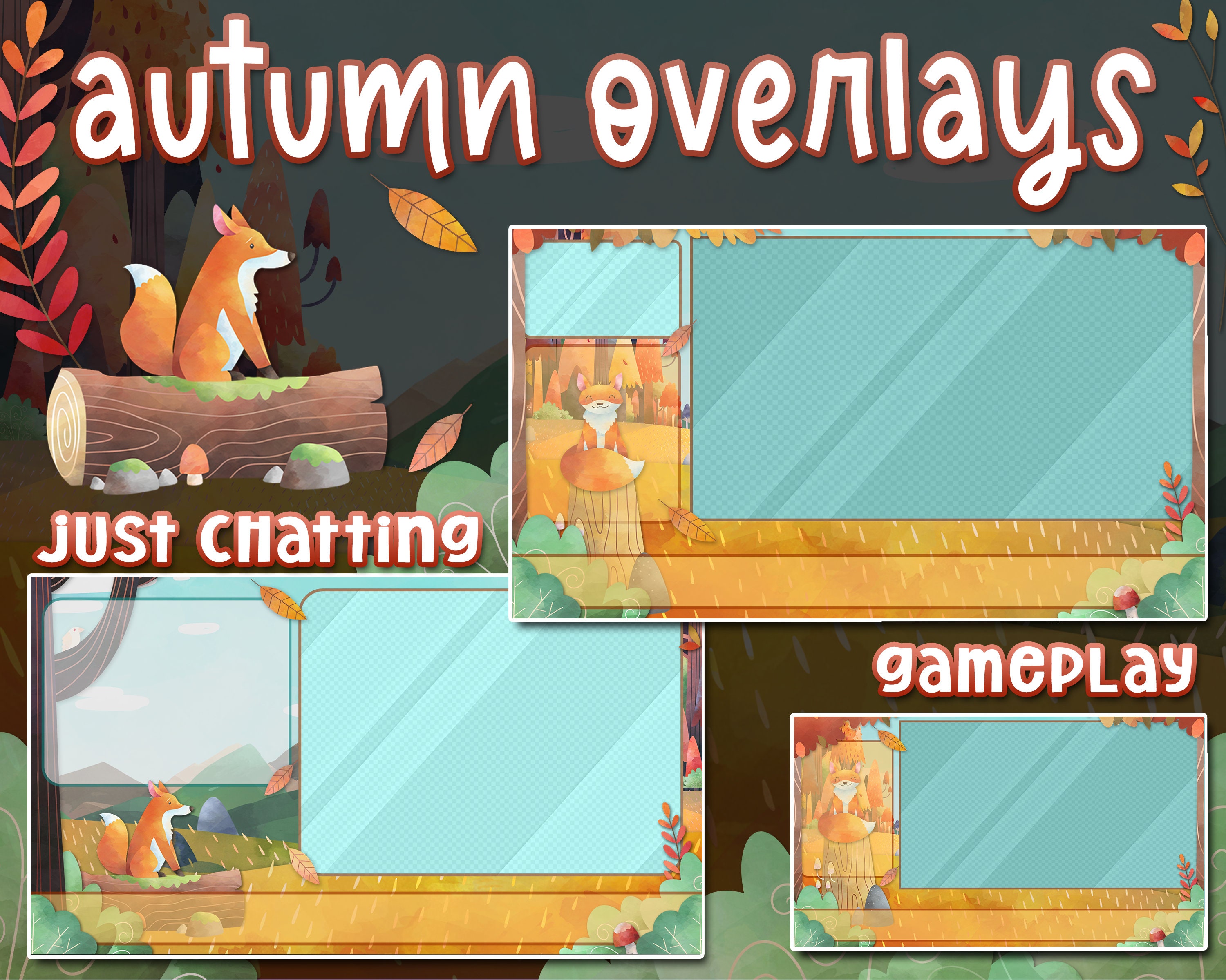 Autumn Overlays Twitch Streamer Scenes & Overlays Fall - Etsy