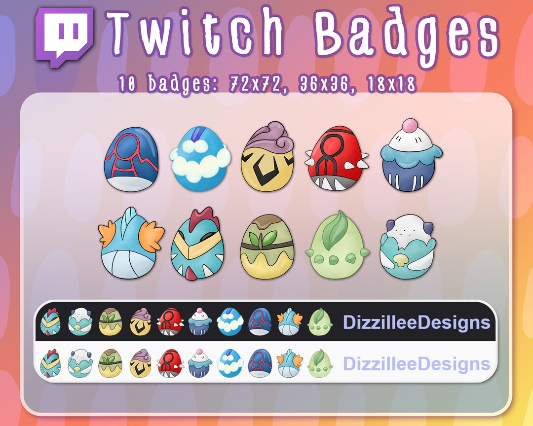 Pokemon Twitch Badges Egg Twitch Sub Badges Twitch Subscriber Badges ...
