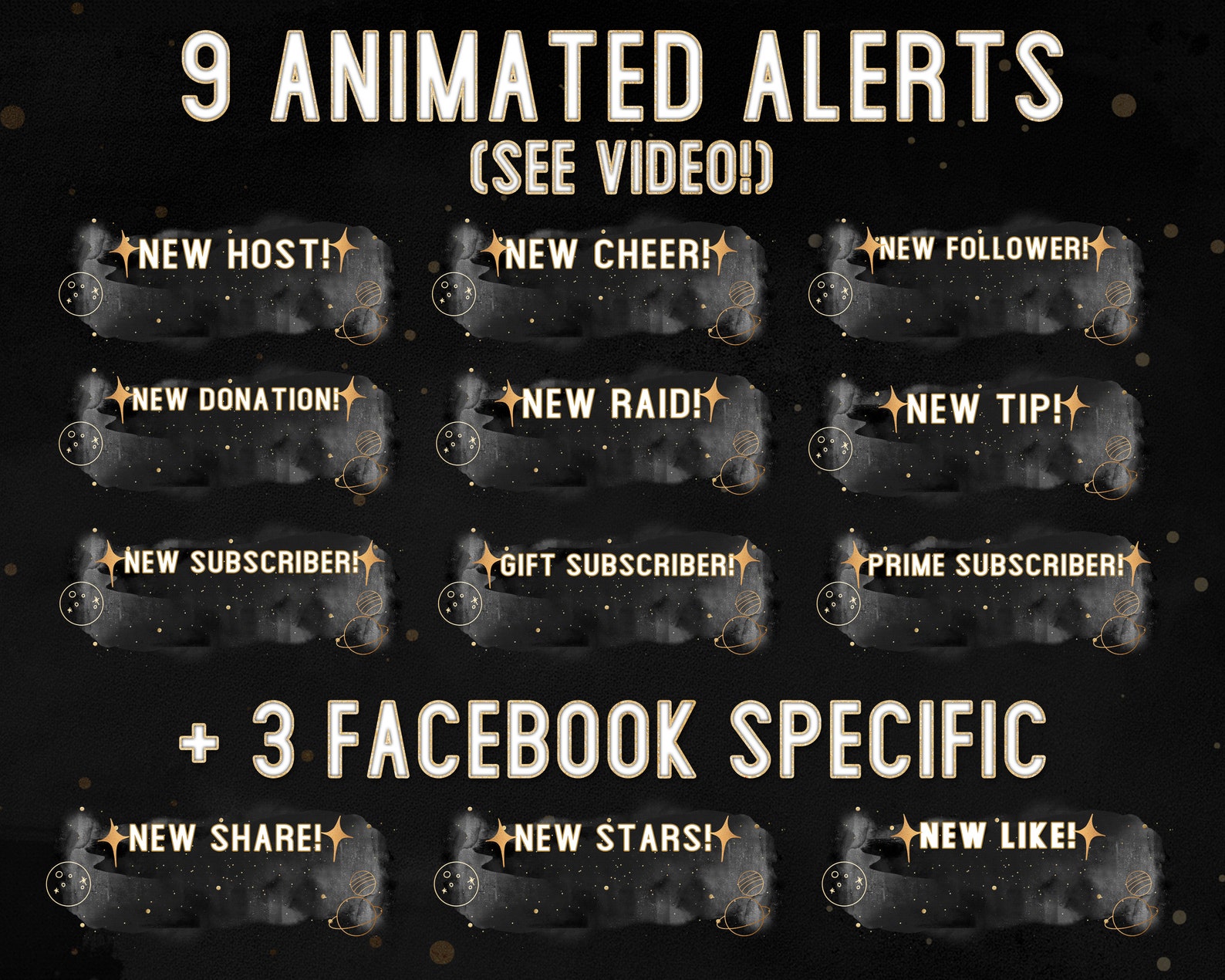 ANIMATED Celestial Twitch PACKAGE Streamer Scenes Overlays - Etsy