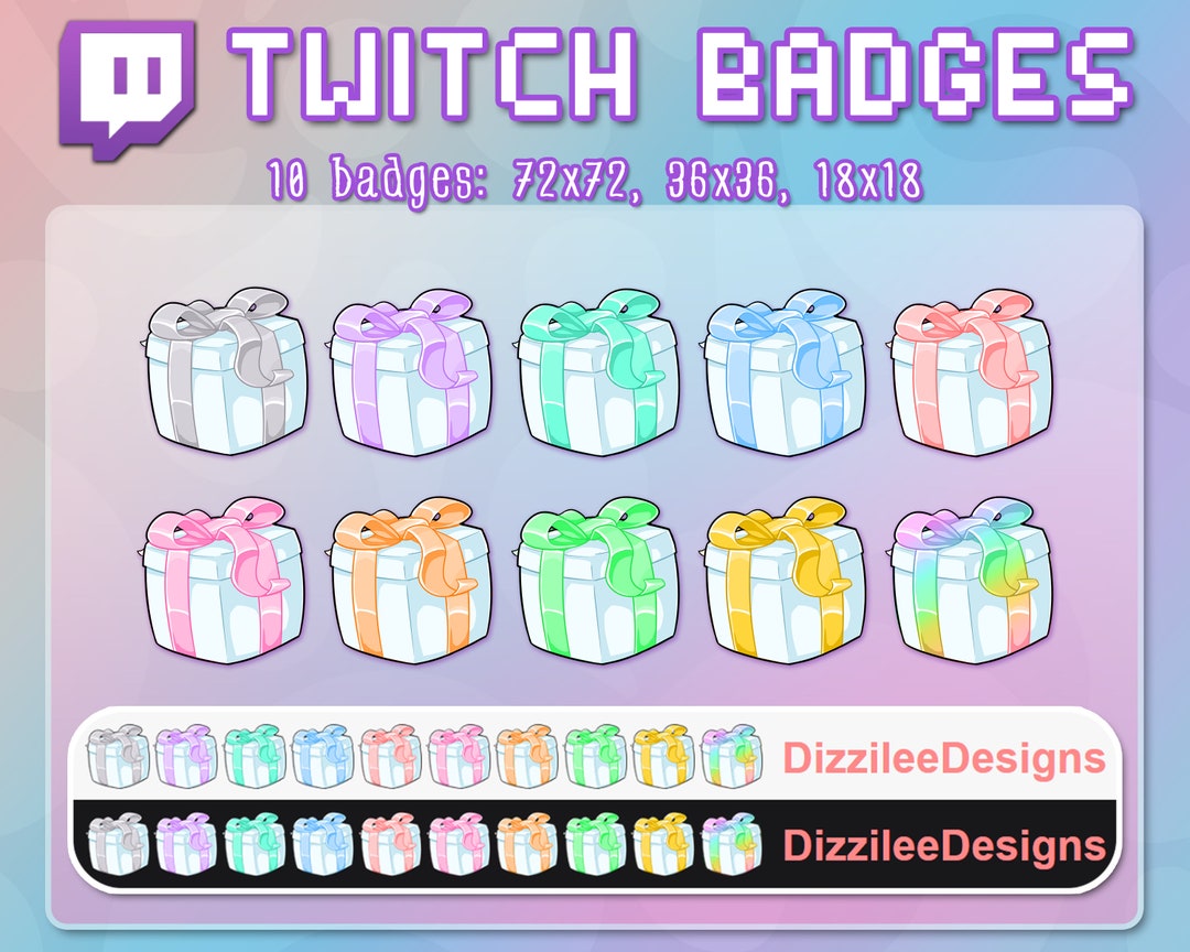 Gift Twitch Badges Twitch Bit Badges Twitch Cheer Badges Pastel Twitch ...