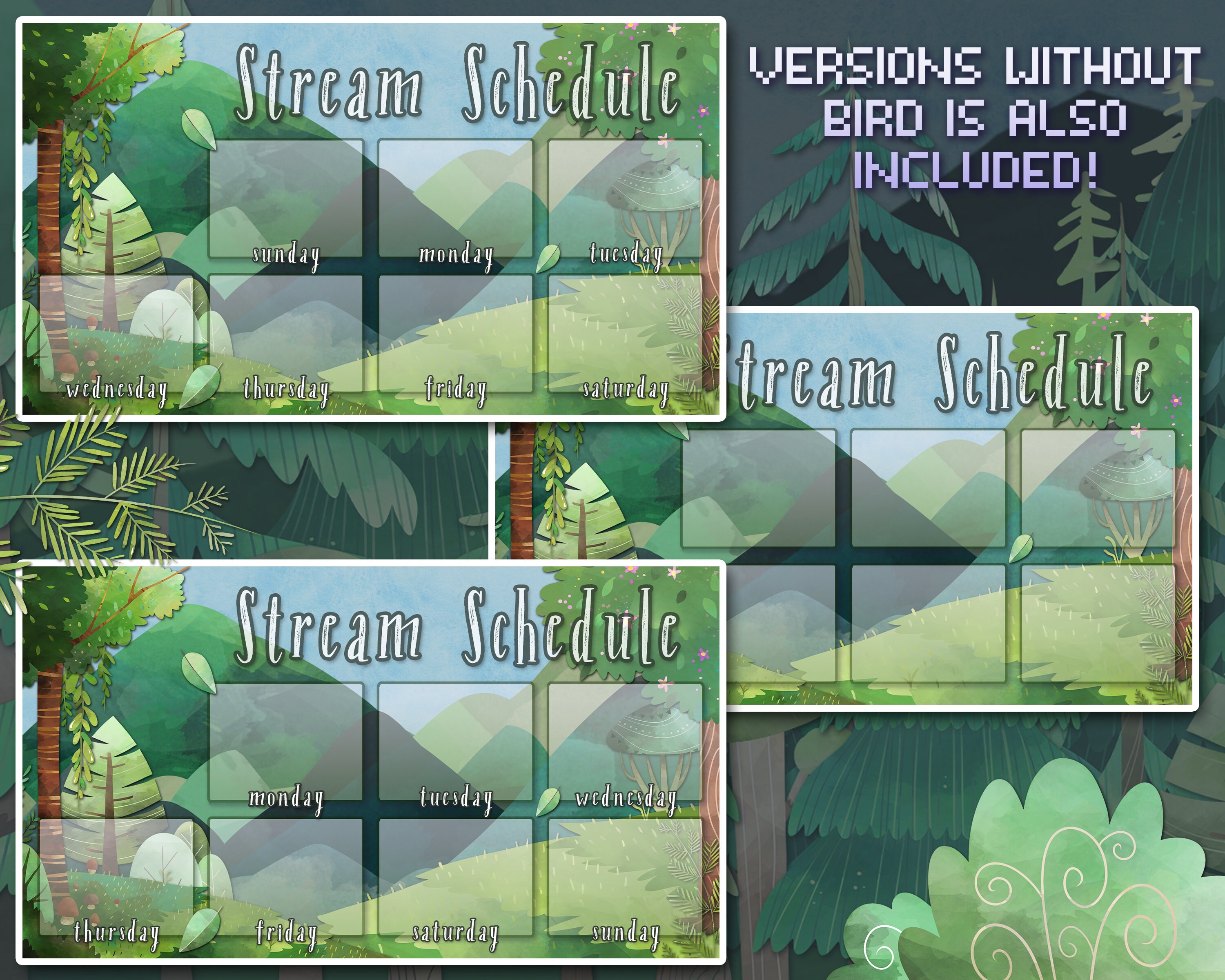 Forest Stream Schedule Twitch Streamer Calendar Plants - Etsy