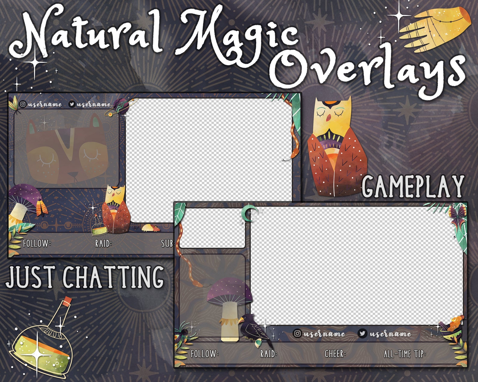 Natural Magic Overlays Twitch Streamer Overlays & Scenes - Etsy