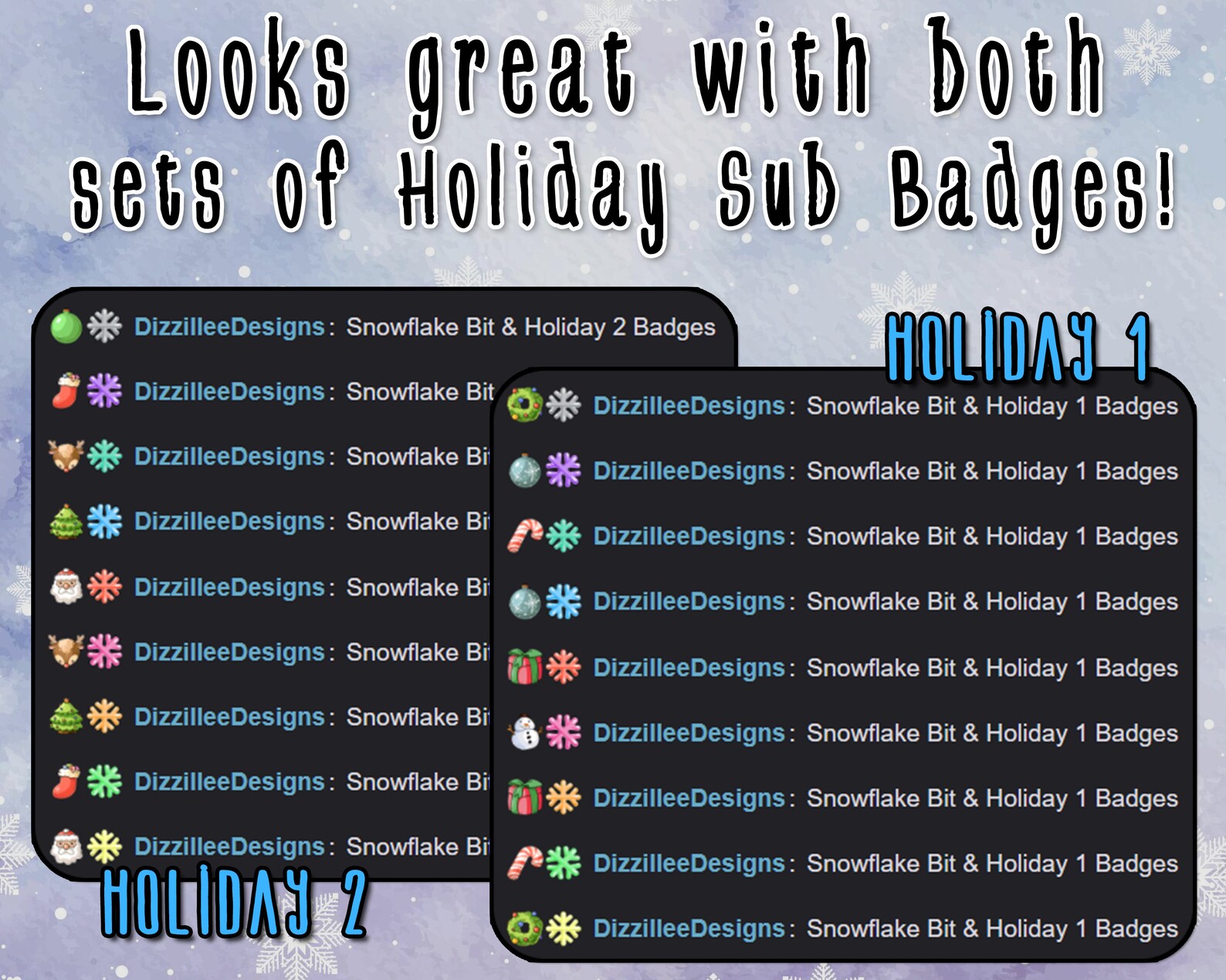 Snowflake Twitch Badges Twitch Bit Badges Twitch Cheer | Etsy