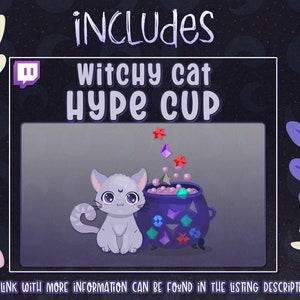 ENTIRE ANIMATED Witch Cat Theme Set Twitch Streamer Bundle Moon Cat ...