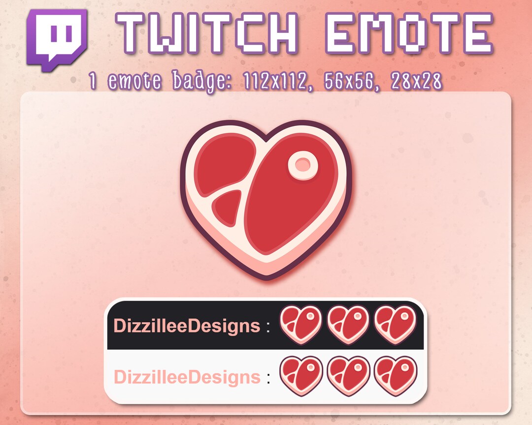 Meaty Love Twitch Emote Channel Points Streamer Emote - Etsy Canada