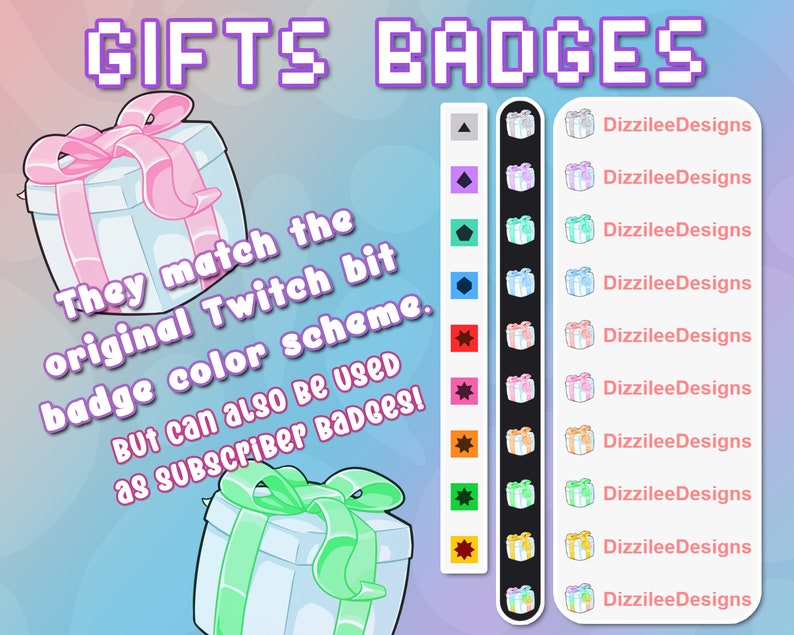 Gift Twitch Badges Twitch Bit Badges Twitch Cheer Badges - Etsy