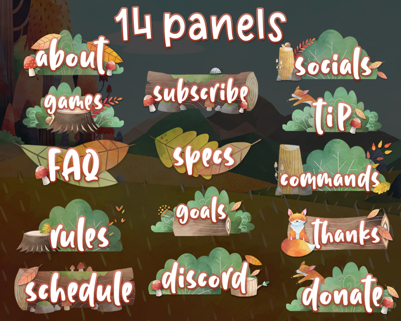 ANIMATED Autumn Twitch PACKAGE Streamer Scenes Panels & - Etsy