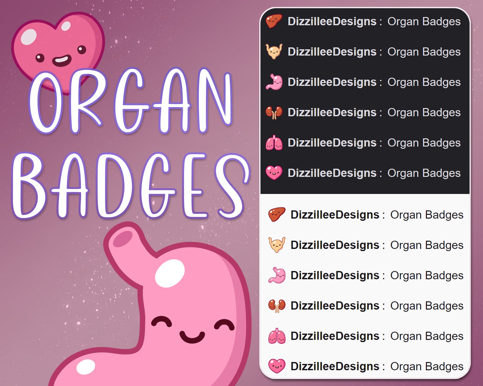 Organ Twitch Badges Anatomy Twitch Sub Badges Doctor - Etsy