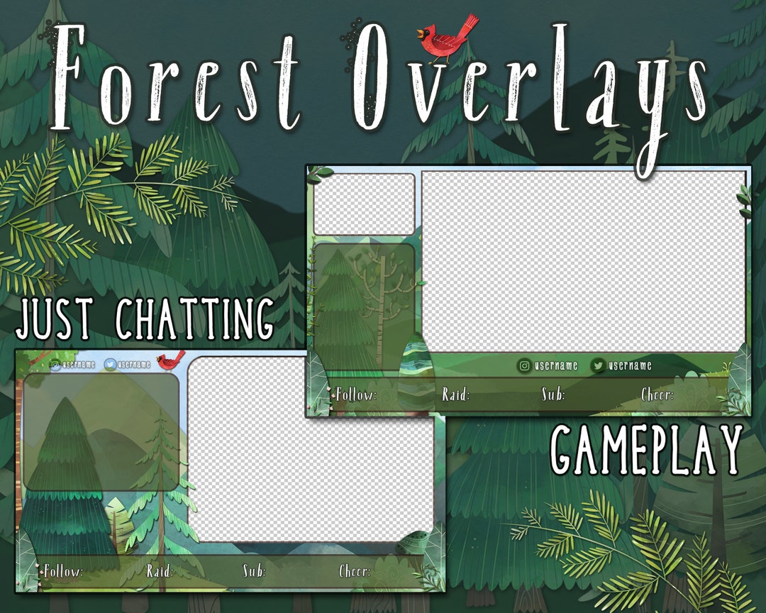 Forest Overlays Twitch Streamer Overlays & Scenes Alert Nature Trees ...