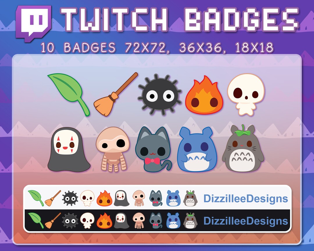 Ghibli Inspired Twitch Badges Anime No Face Sub Badge Totoro Cheer ...