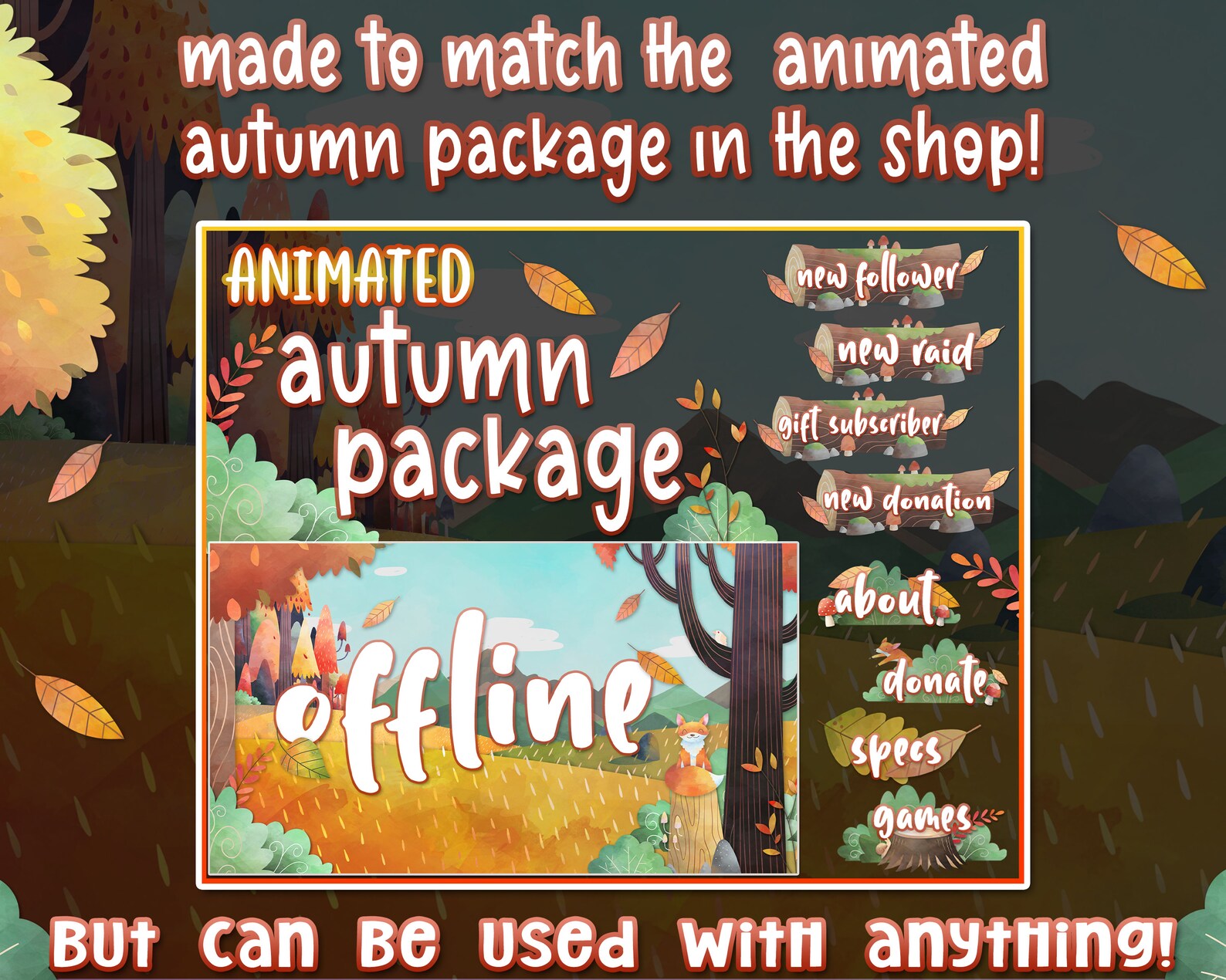 ANIMATED Autumn Overlays Twitch Streamer Overlays Fall - Etsy