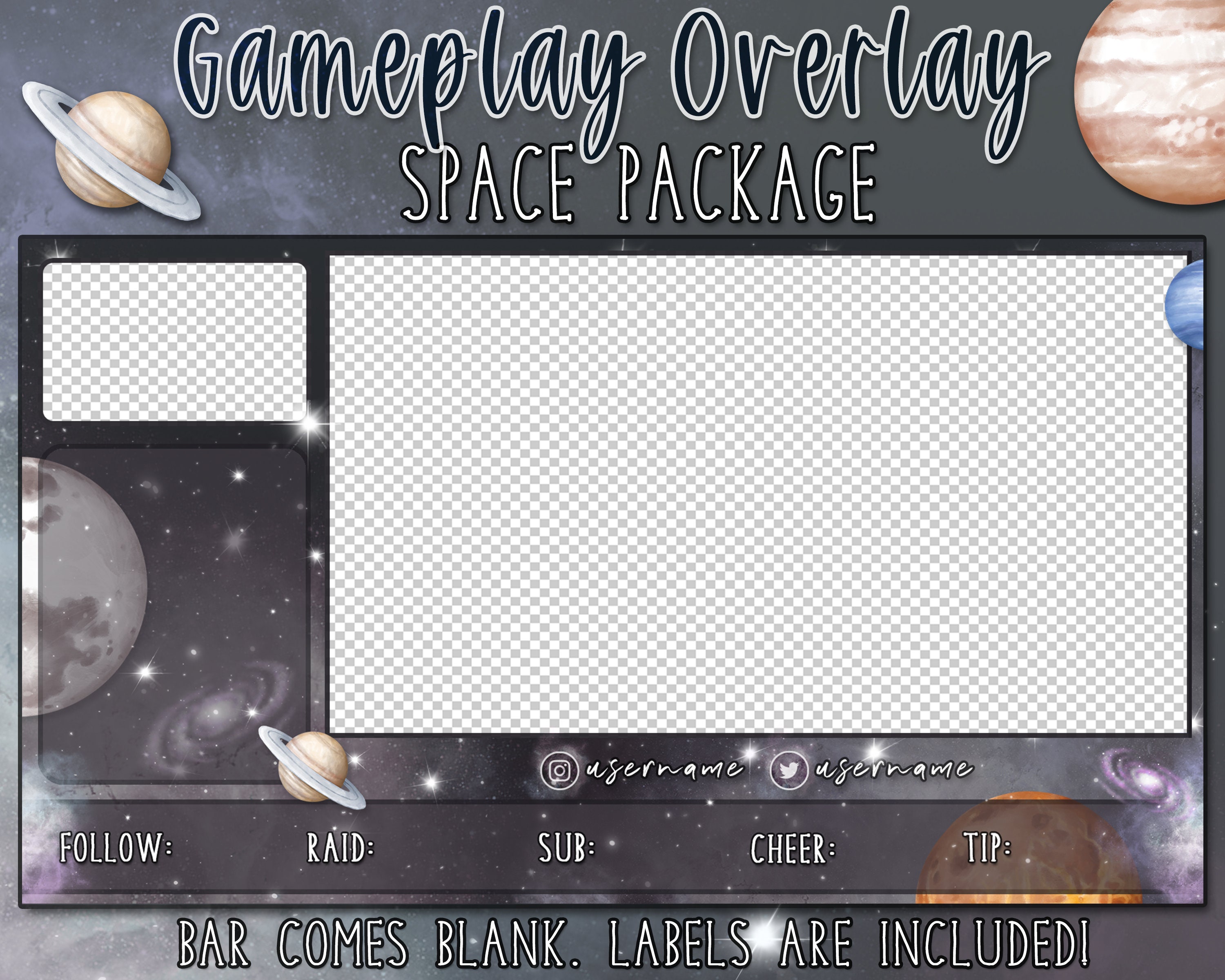 Space Overlays Twitch Streamer Scenes & Overlays Celestial - Etsy UK