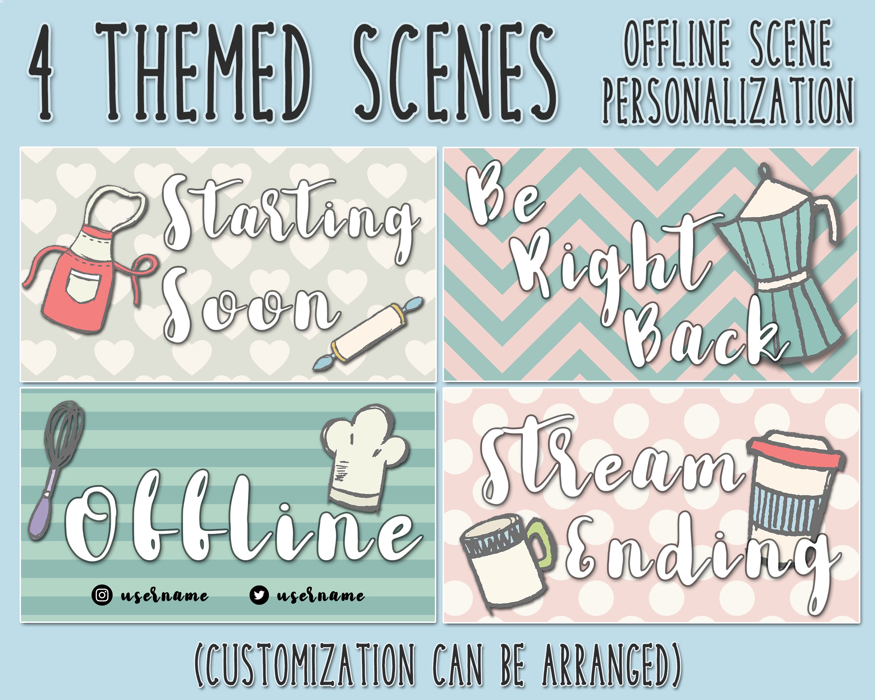 Kitchen Cooking Streamer PACKAGE Streamer Scenes Panels & | Etsy