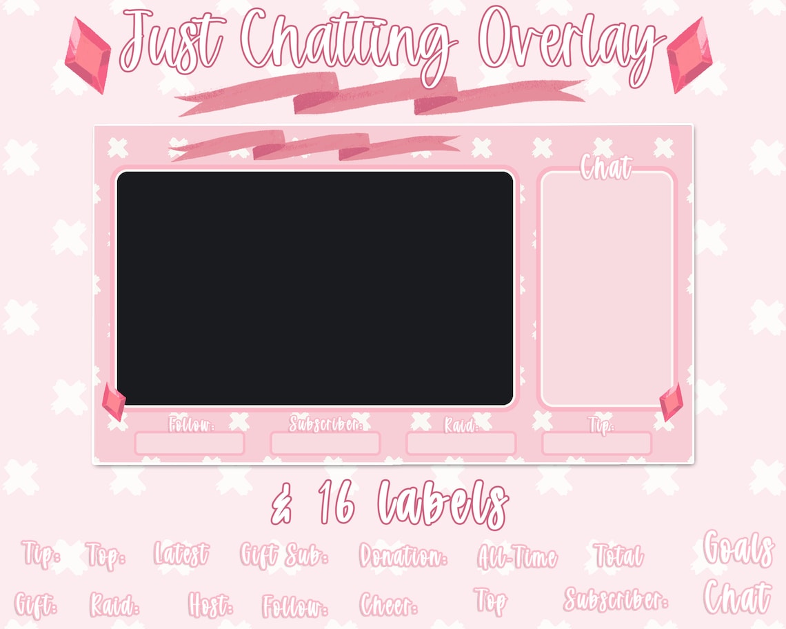 Cute Pink Overlay Set Twitch Streamer Overlays & Scenes - Etsy