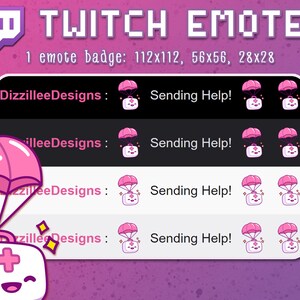Sending Help Emote Help Twitch Sub Badges Cute Twitch Bit Badges Twitch ...