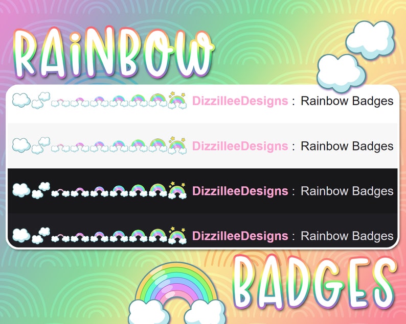 Rainbow Twitch Badges Pastel Twitch Sub Badges Twitch - Etsy