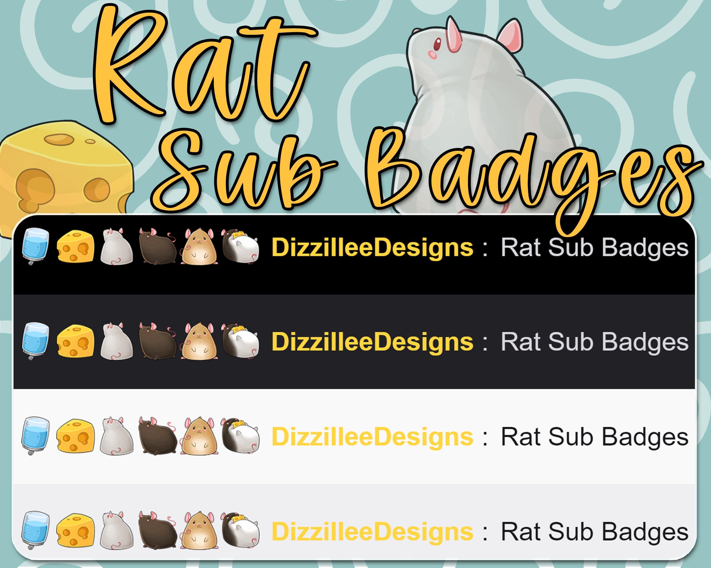 Buy Rat Twitch Badges Mouse Twitch Sub Badges Twitch Bit Online in ...