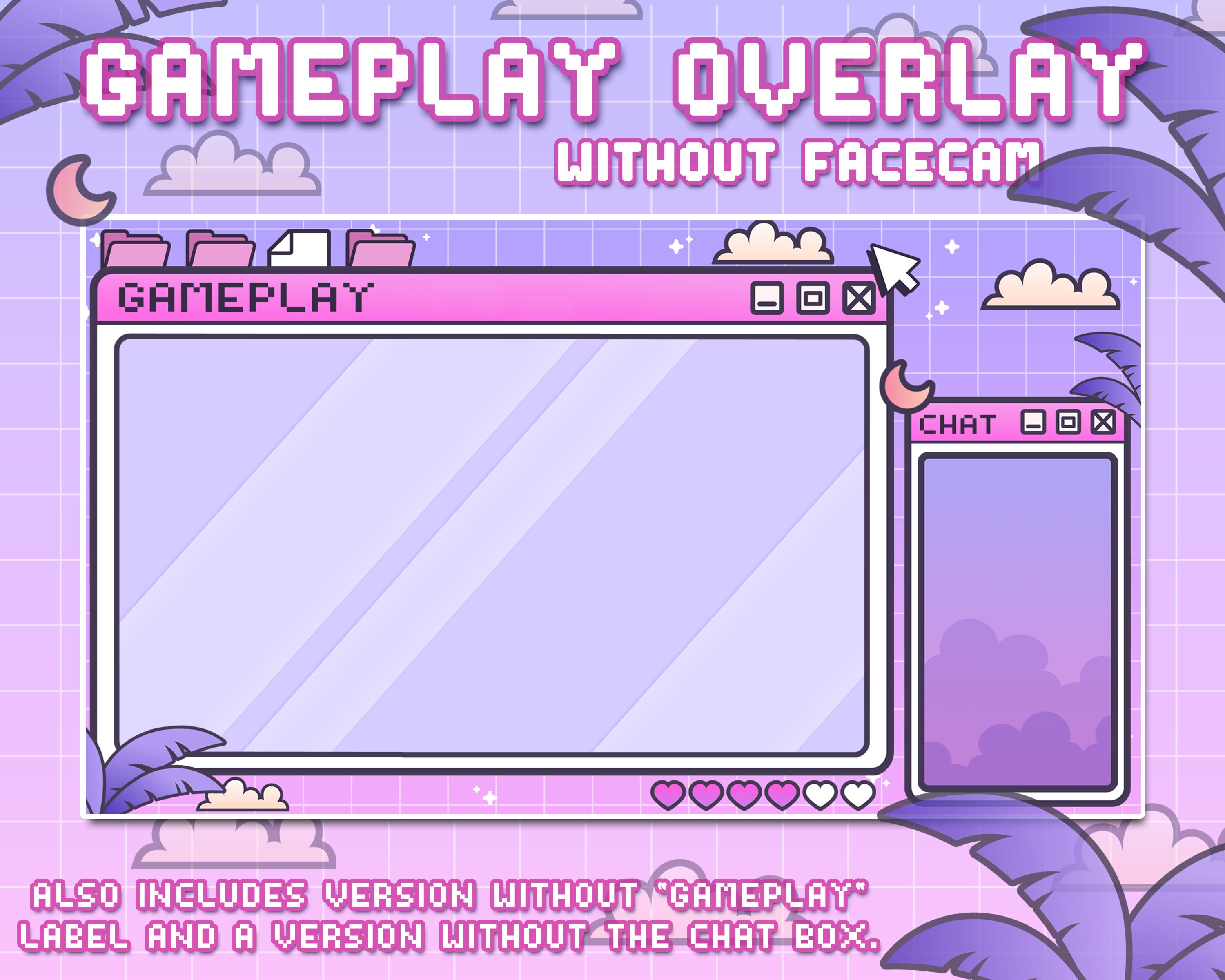 9pc Pink Vaporwave Overlay Set Twitch Streamer Overlays | Etsy
