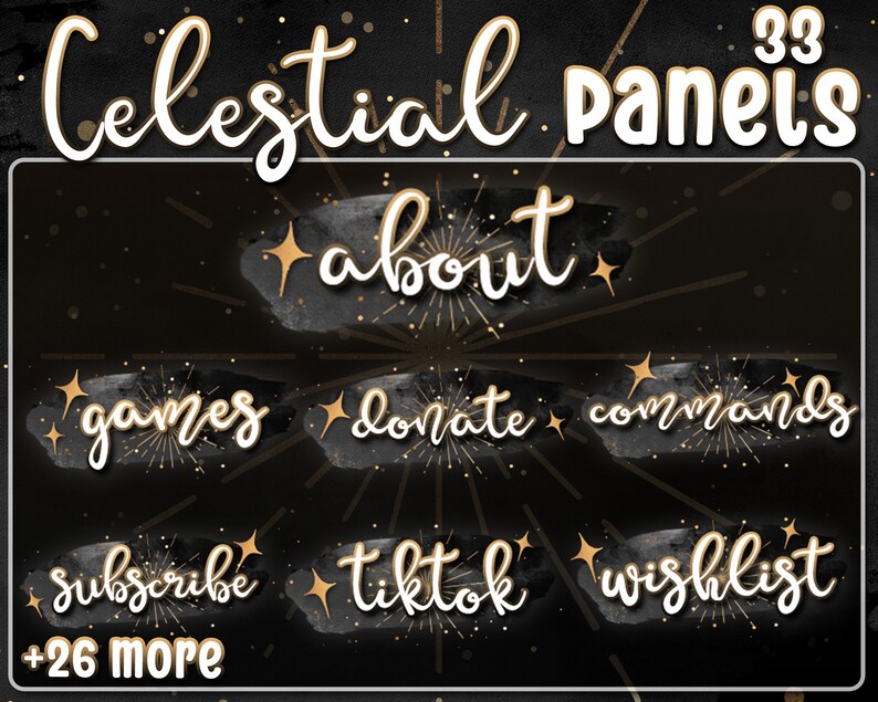 Celestial Twitch Panel Set Twitch Streamer Panels - Etsy