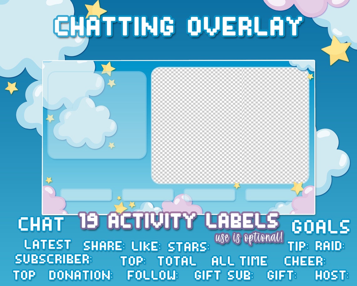 Cute Cloudy Overlays Twitch Streamer Overlays & Scenes - Etsy