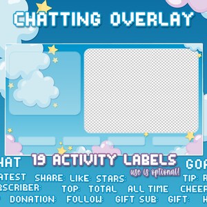 Cute Cloudy Overlays Twitch Streamer Overlays & Scenes Clouds Sky Girly ...