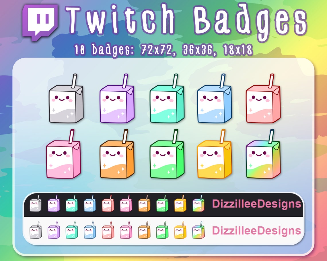 Milk Box Twitch Badges Twitch Bit Badges Twitch Sub Badges - Etsy