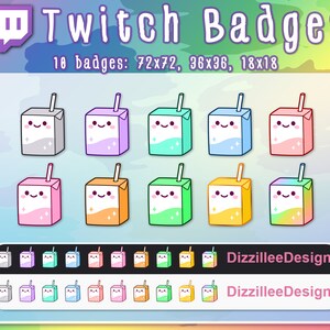 Milk Box Twitch Badges Twitch Bit Badges Twitch Sub Badges Kawaii ...