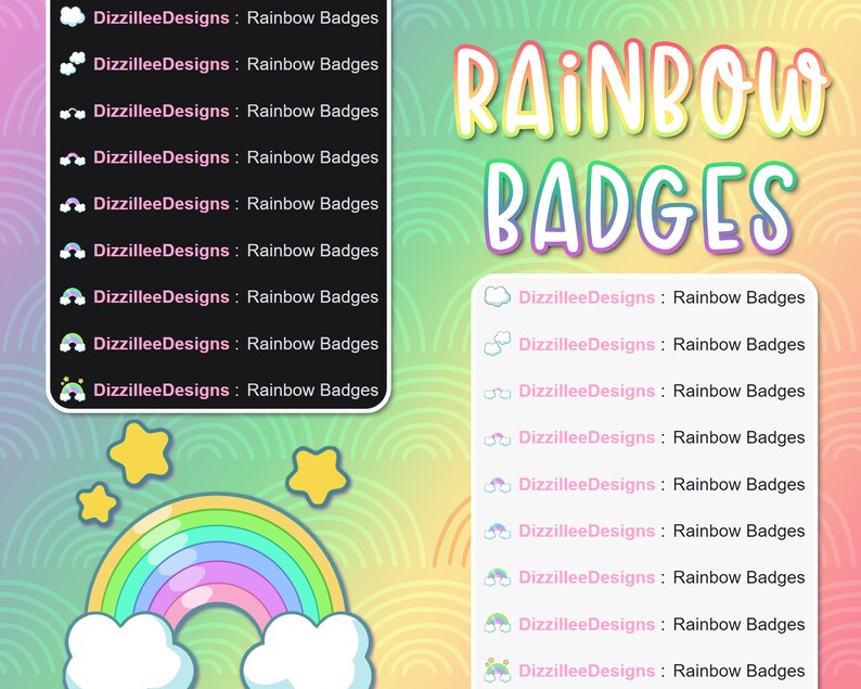 Rainbow Twitch Badges Pastel Twitch Sub Badges Twitch - Etsy