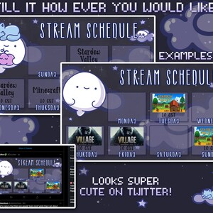 Ghostly Stream Schedule Twitch Streamer Calendar Clouds Moon Magical ...