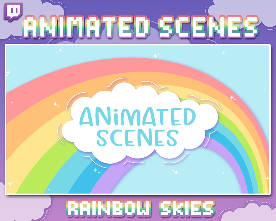 ANIMATED Rainbow Skies Scenes Animated Twitch Scenes Pride Rainbow ...