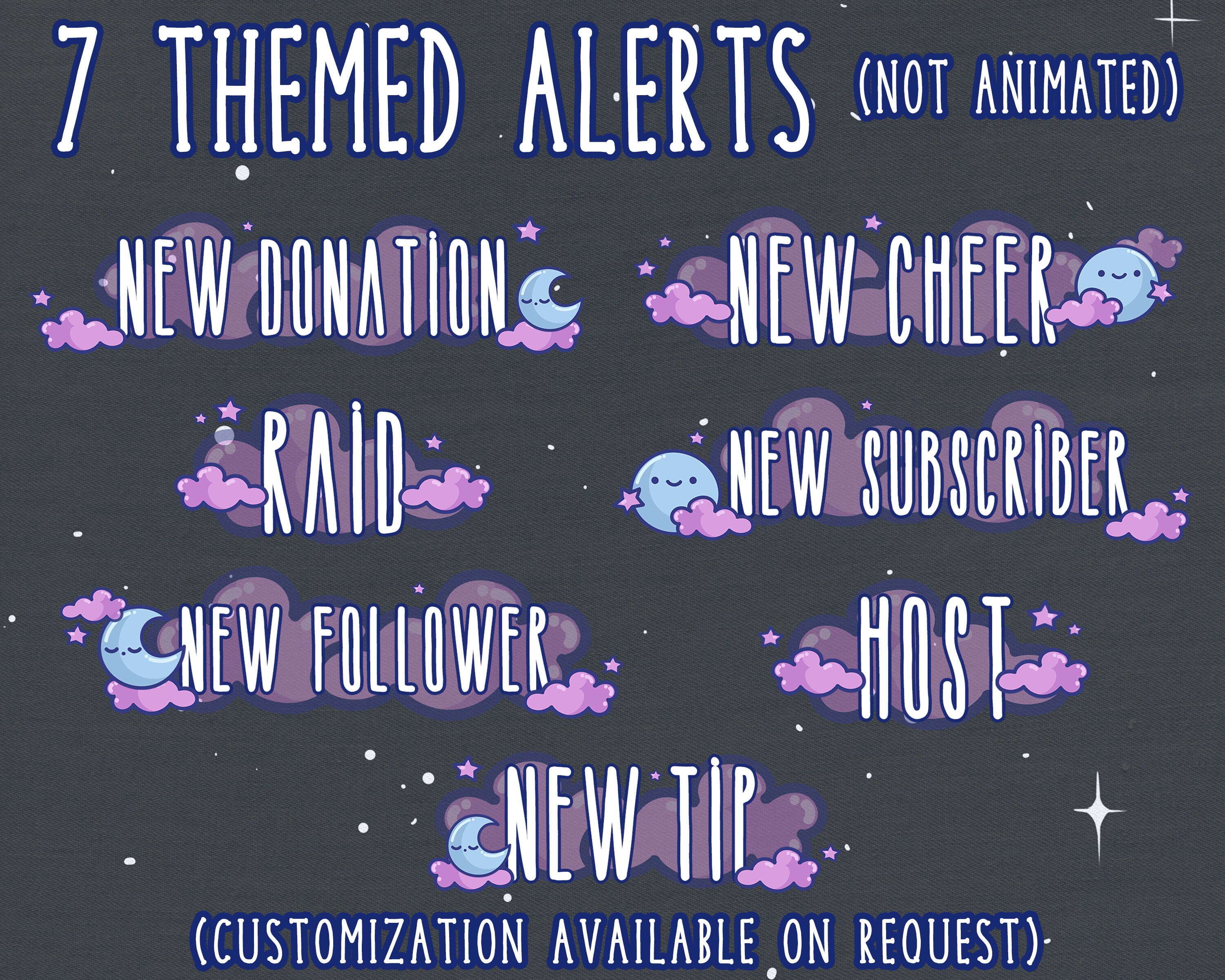 Cloudy Night Twitch PACKAGE Streamer Scenes Panels Clouds | Etsy