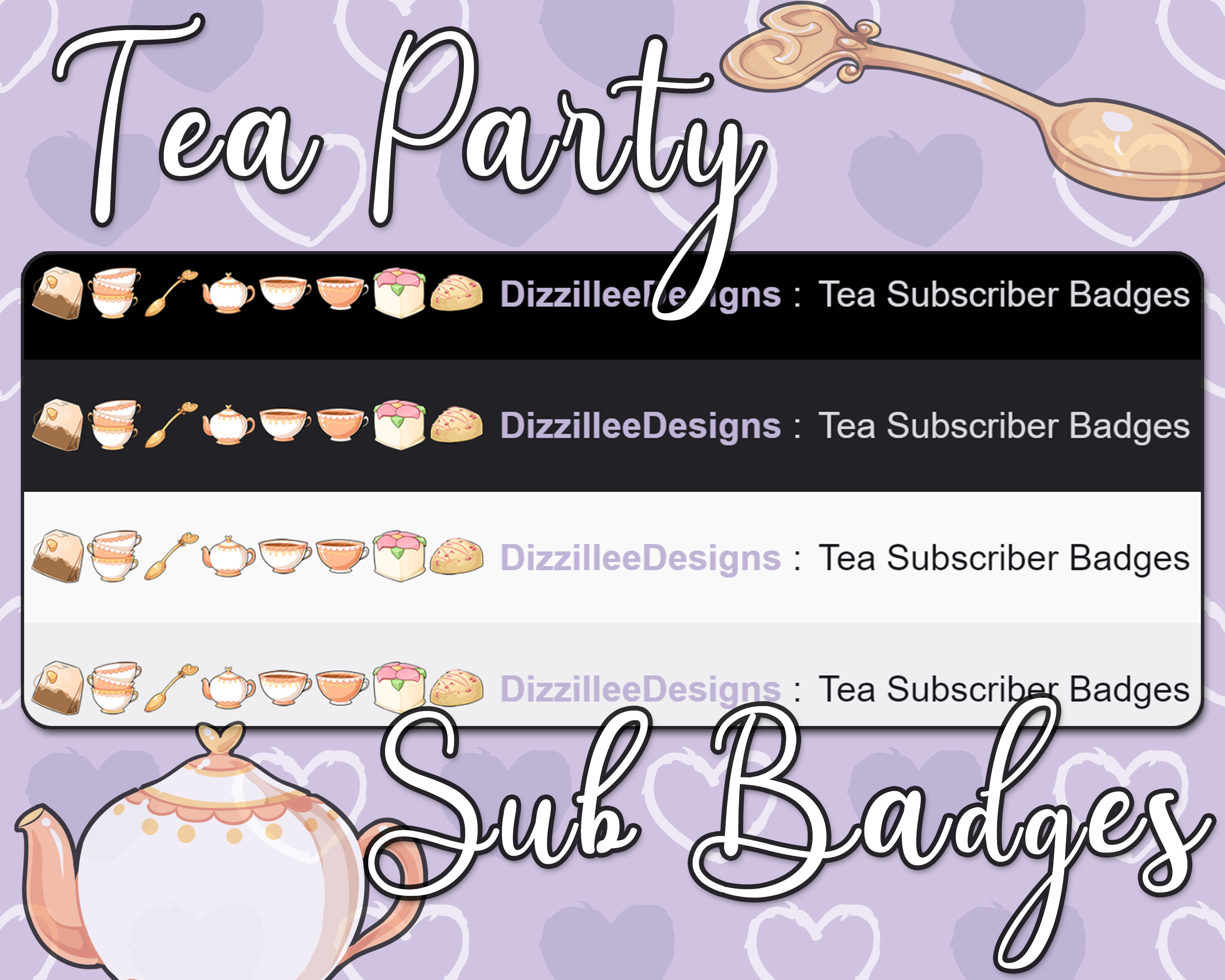 Tea Party Twitch Badges Tea Twitch Sub Badges Tea Twitch | Etsy
