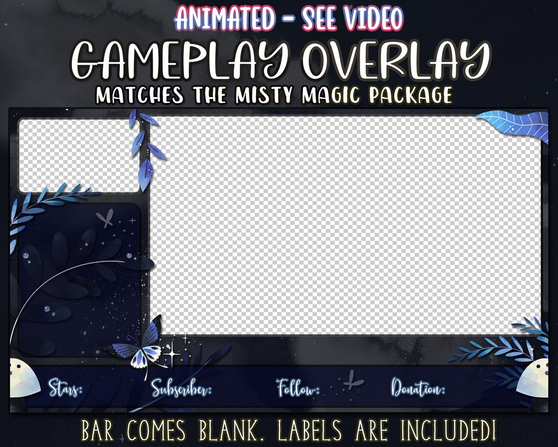ANIMATED Misty Magic Twitch Overlays Streamer Scenes Panels | Etsy