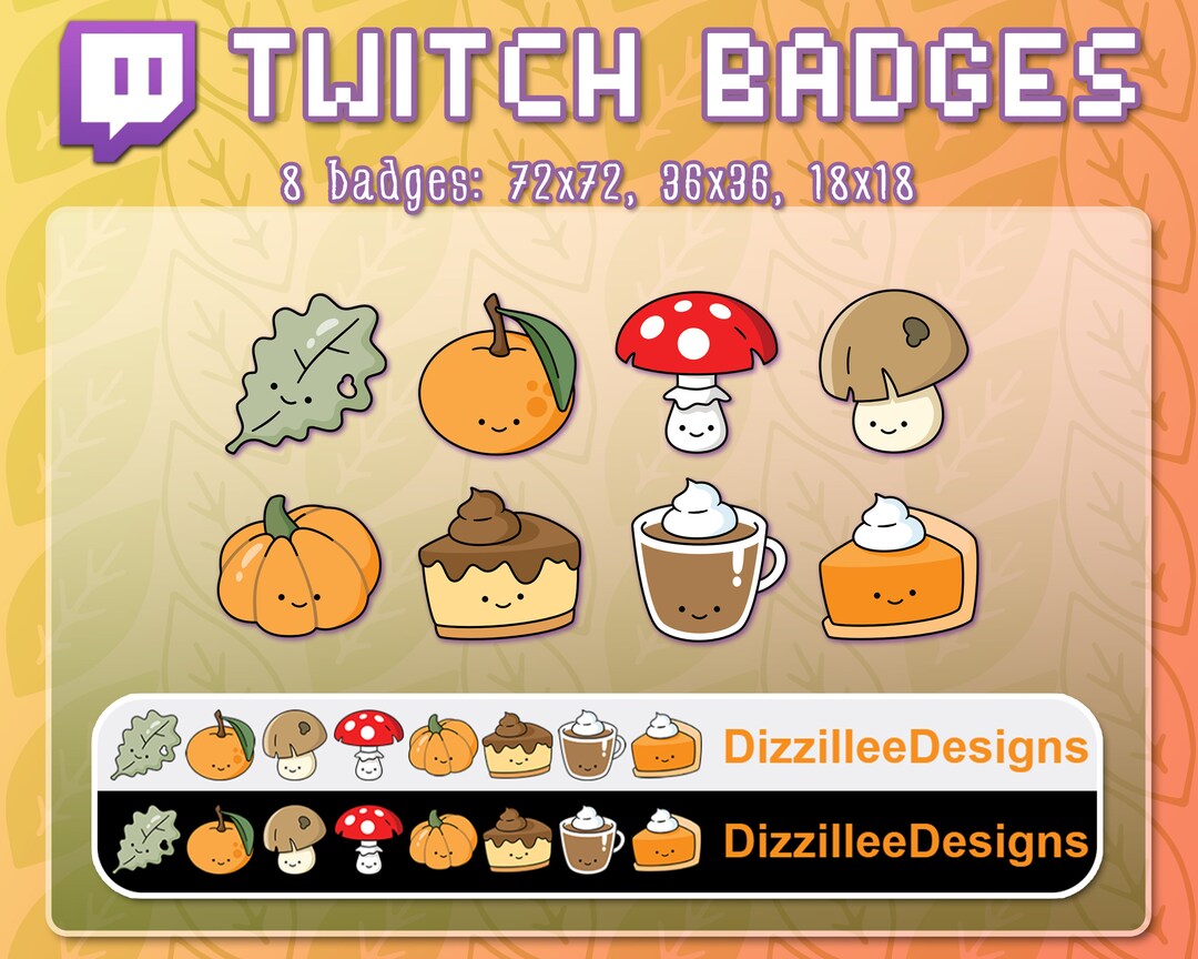 Cozy Autumn Twitch Badges Twitch Sub Badges Mushroom Twitch Subscriber ...